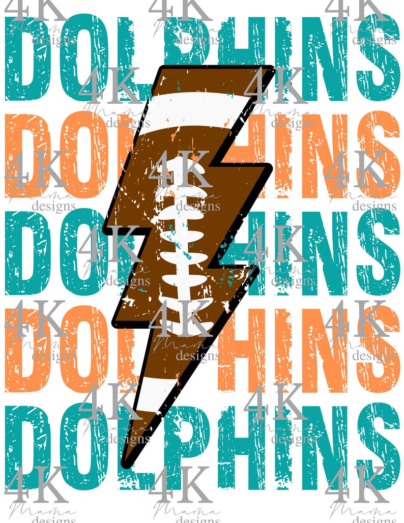 Miami Dolphins PNG: Football Team Sublimation Design (digital Download ...