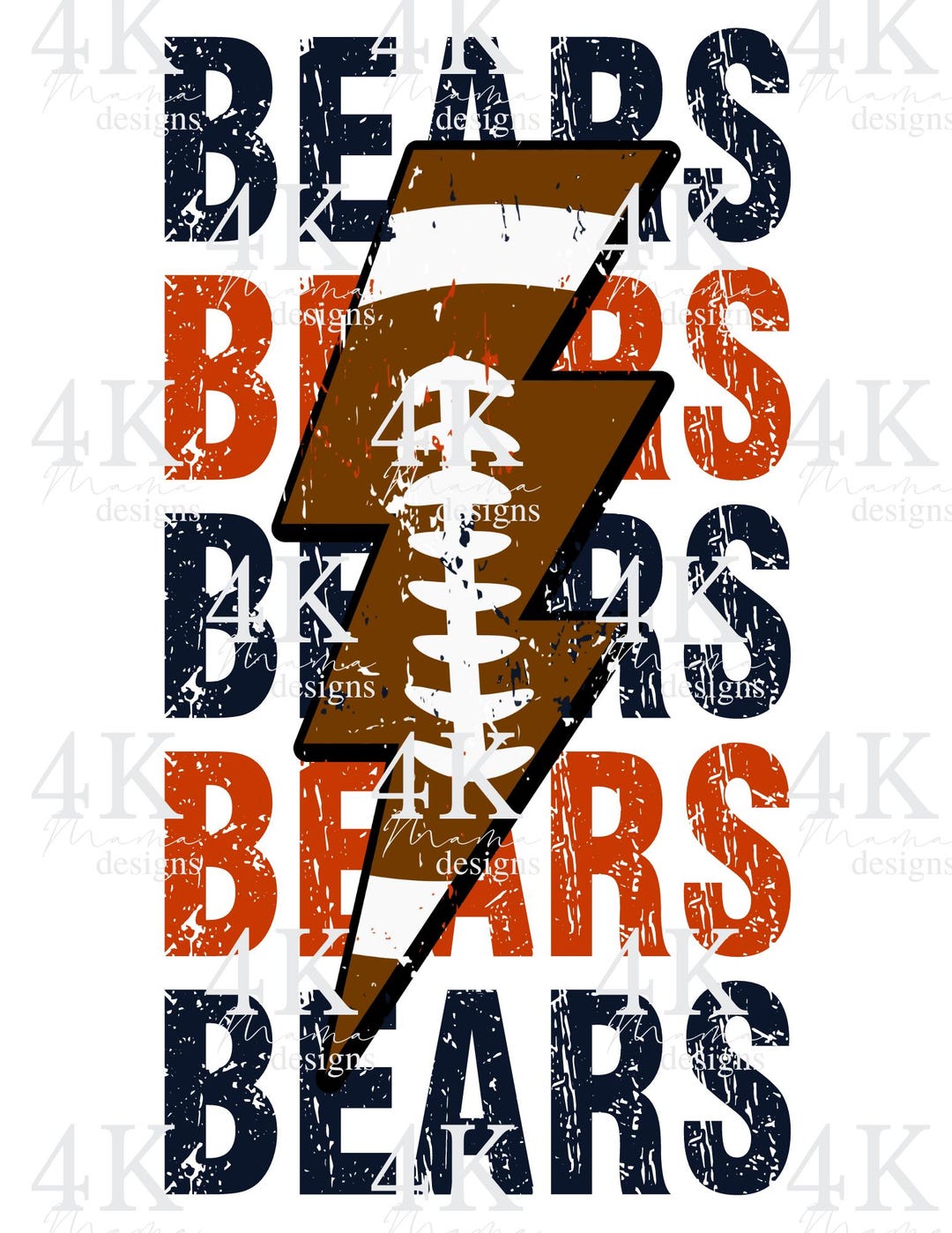 Bears Football Team PNG: Sublimation Design (digital Download) - Etsy