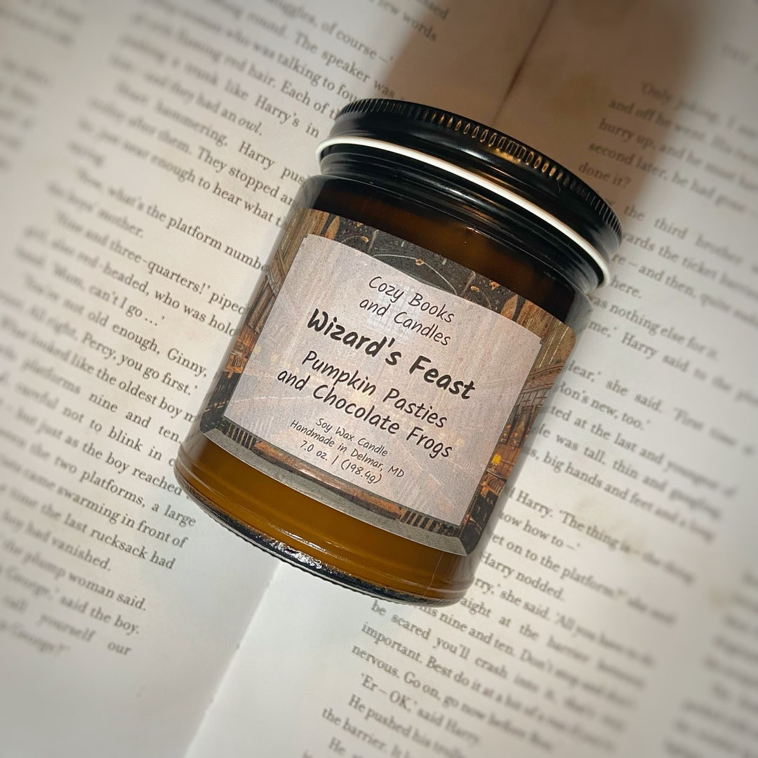 Wizard's Feast Candle Pumpkin Chocolate Book Inspired - Etsy