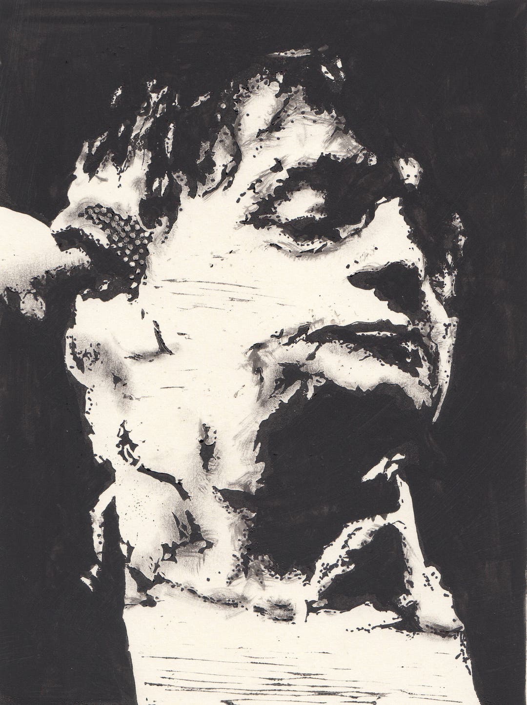 Mark E Smith (the Fall) Lino 15cm X 20cm - Limited Run of 30 - Etsy