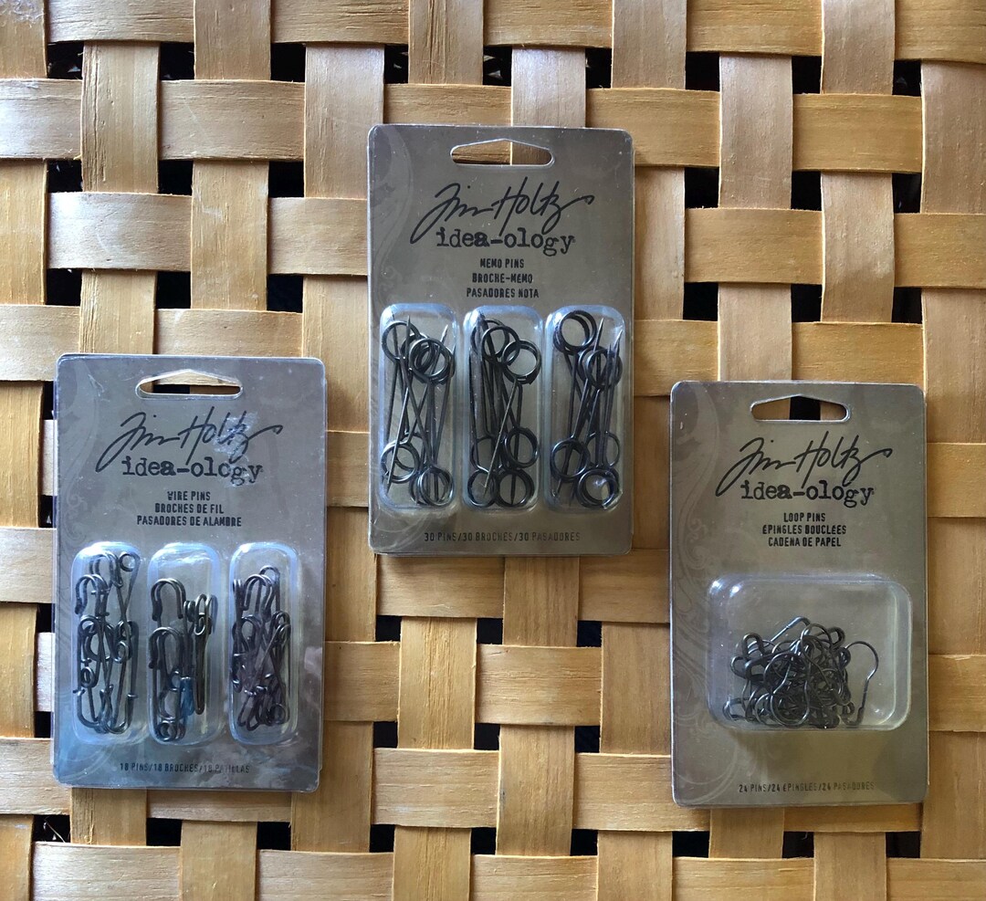 Tim Holtz Fastener Pins: Antique Metal Wire, Loop, Memo Pins - Etsy