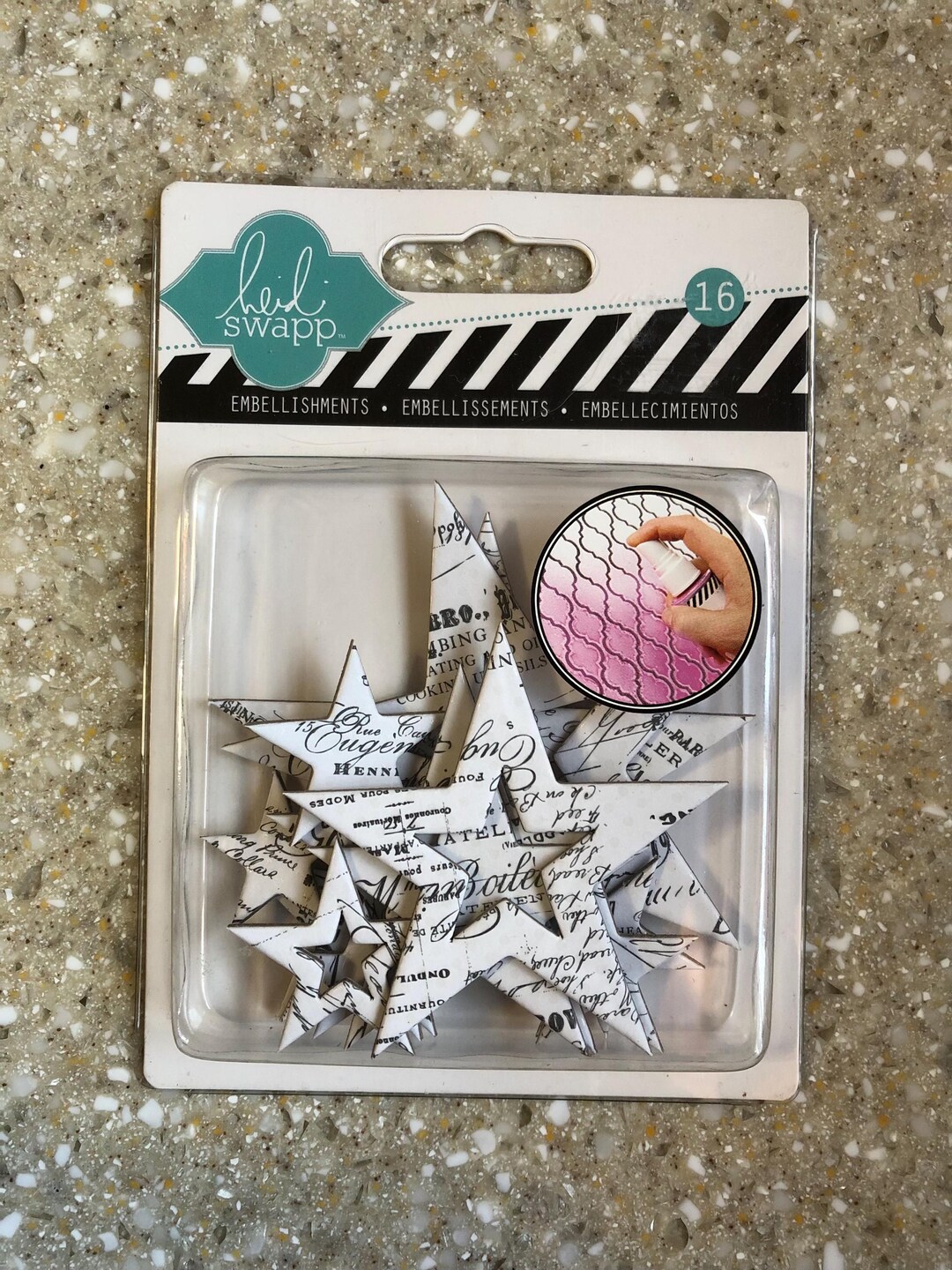 Heidi Swapp Embellished Print Paper Board Stars 16 Pcs - Etsy
