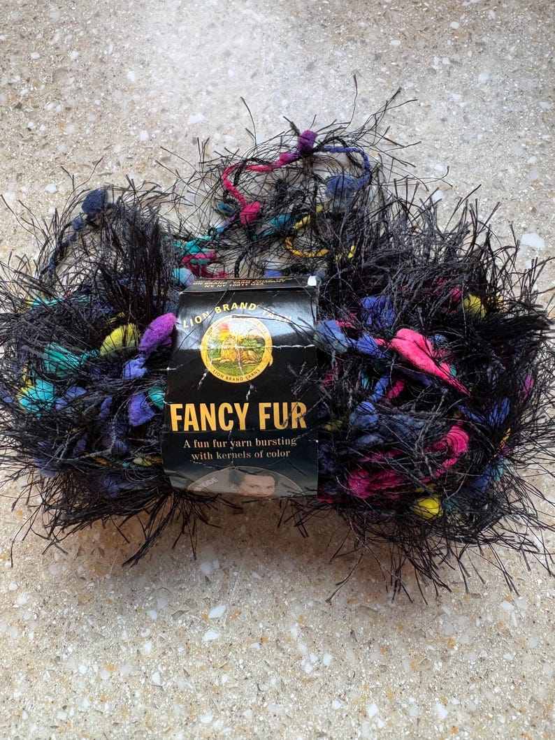Lion Brand Fancy Fur Yarn: Choose Bold Black (partial Skein) or ...