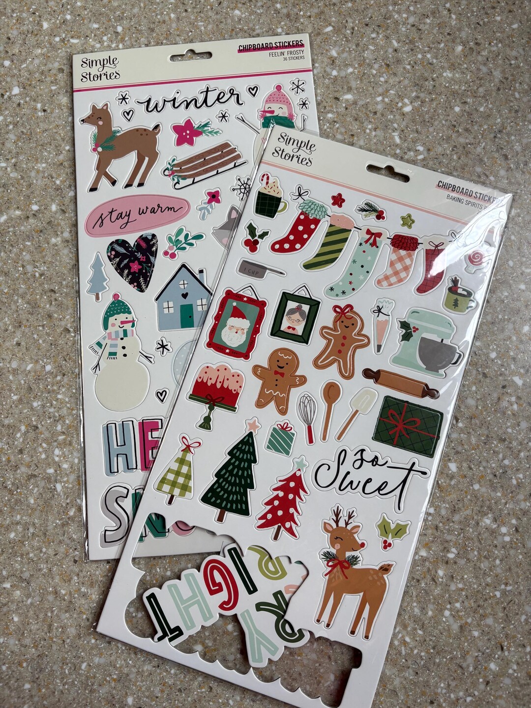 Simple Stories Holiday Season Chipboard Stickers: Baking Spirits Bright ...