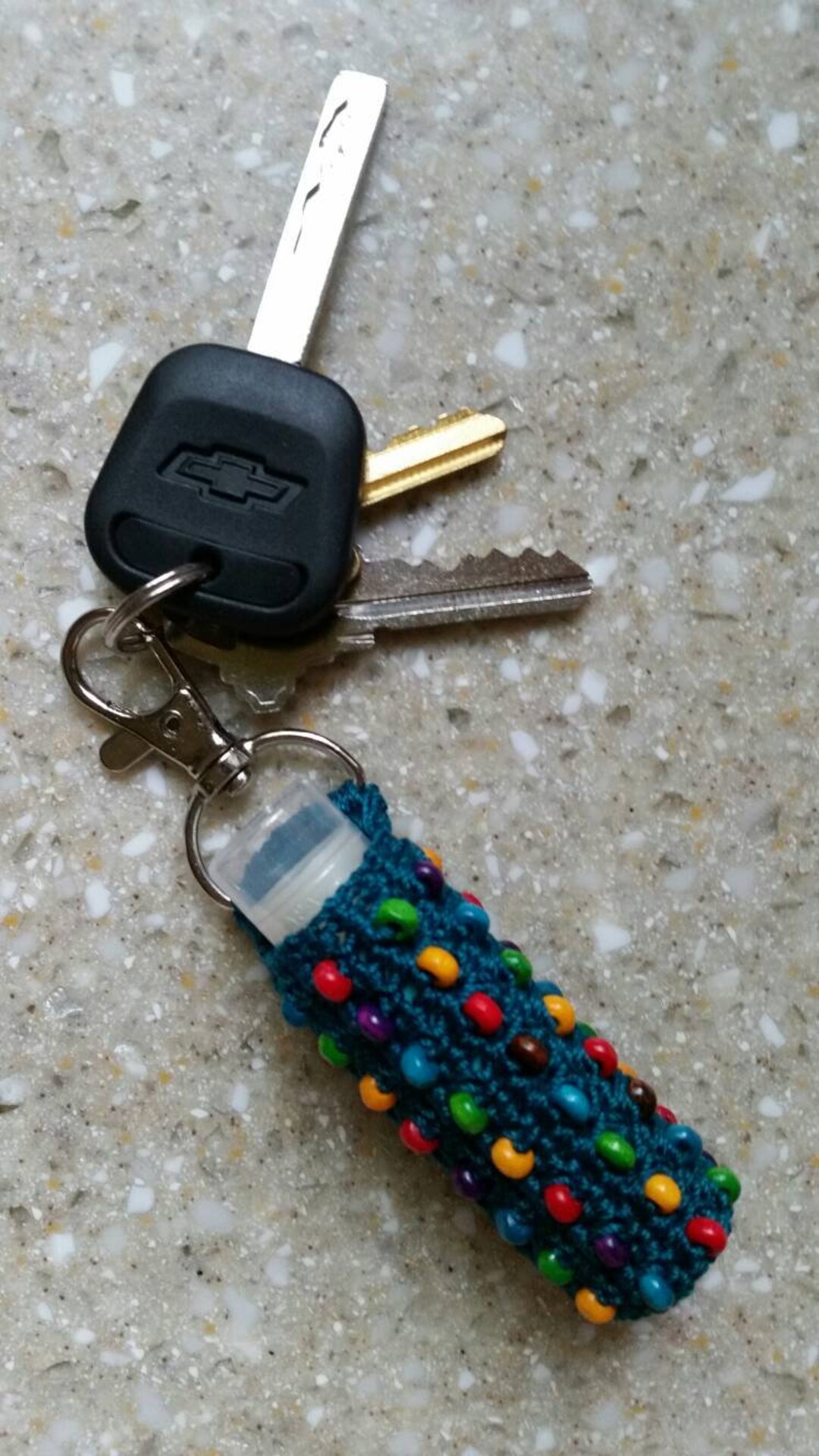 Beaded Lip Balm Keychain: Crochet Chapstick Holder - Etsy