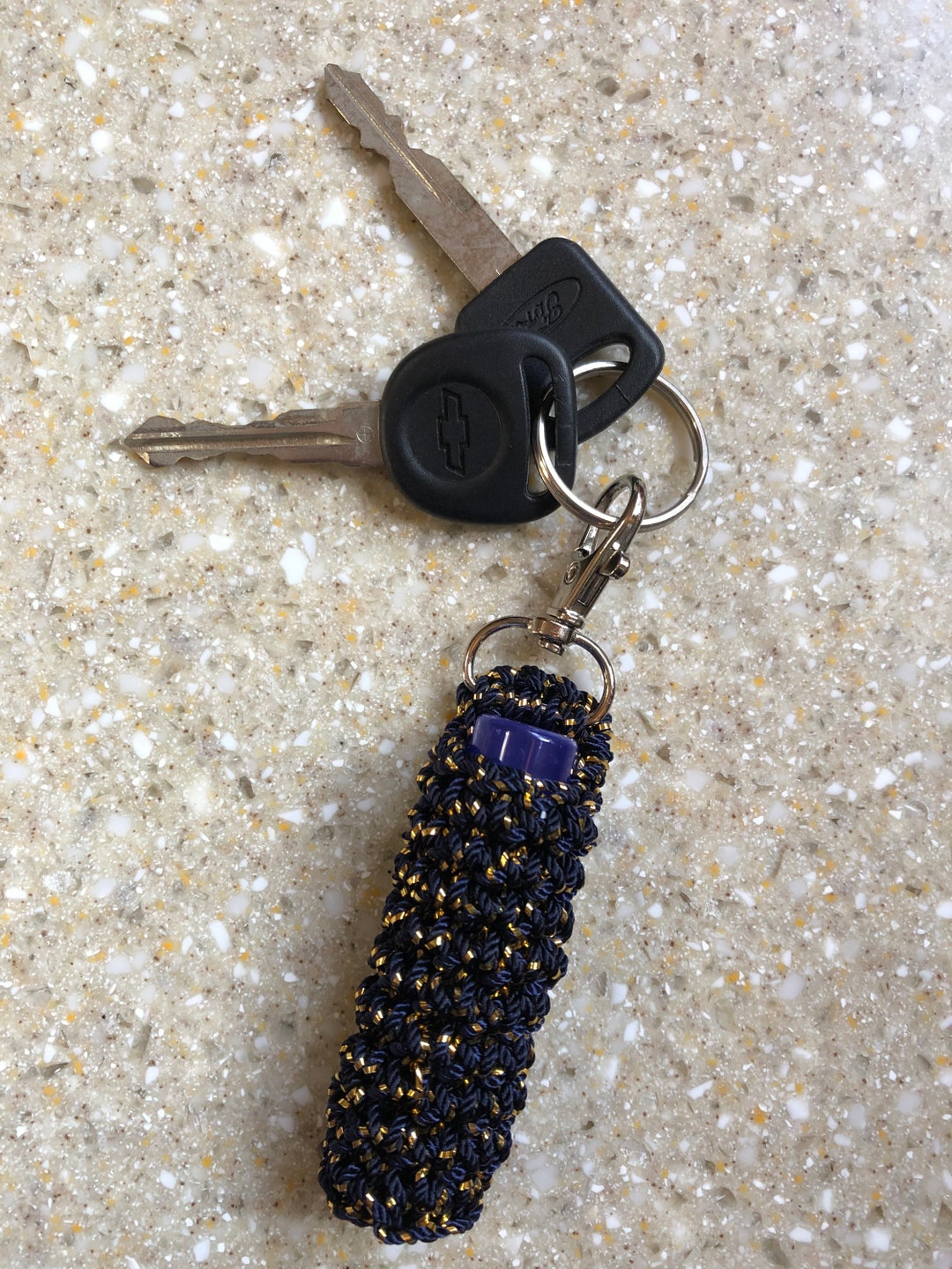 Lip Balm Clip for Chapstick or Lipstick Navy Blue W/gold Lip Balm ...