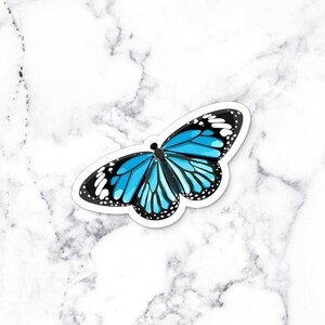 Blue Butterfly Waterproof Vinyl Sticker | Laptop Decal Sticker Small ...