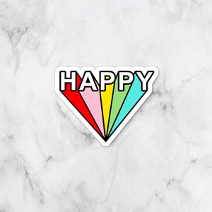 Happy Starburst Waterproof Vinyl Sticker | Laptop Decal Sticker Small ...