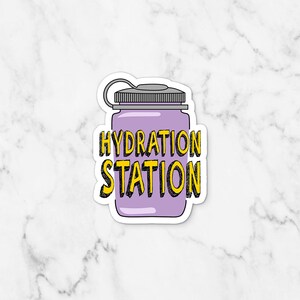 Hydration Station Waterproof Vinyl Sticker | Laptop Decal Sticker Small ...