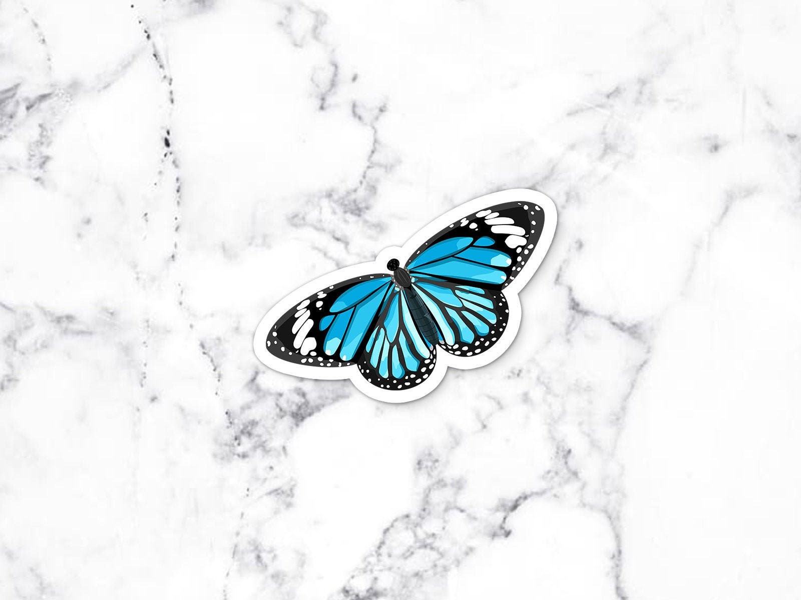 Blue Butterfly Waterproof Vinyl Sticker Laptop Decal Sticker - Etsy