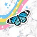 Blue Butterfly Waterproof Vinyl Sticker Laptop Decal Sticker Small Gift ...