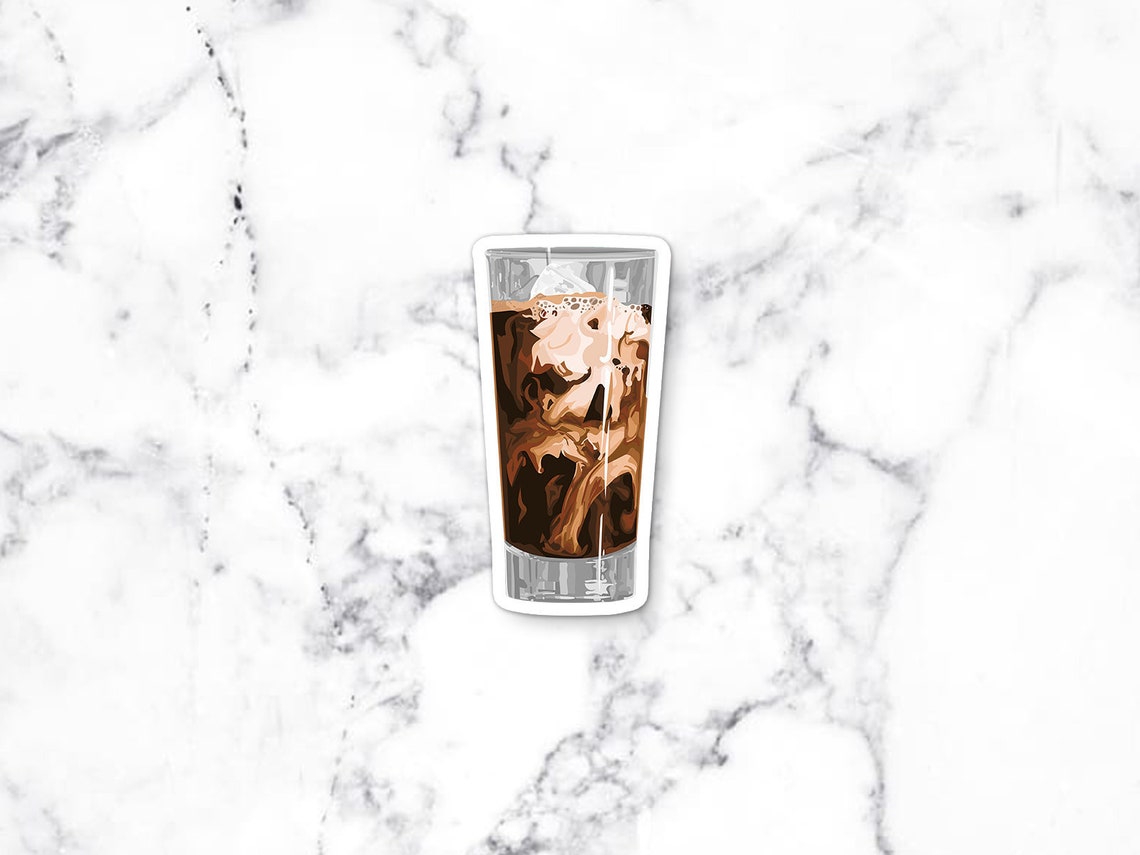 Iced Coffee Waterproof Vinyl Sticker Laptop Decal Sticker | Etsy