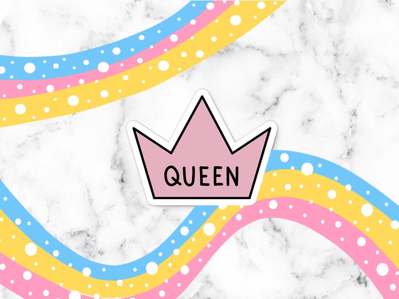 Queen Crown Waterproof Vinyl Sticker Laptop Decal Sticker | Etsy