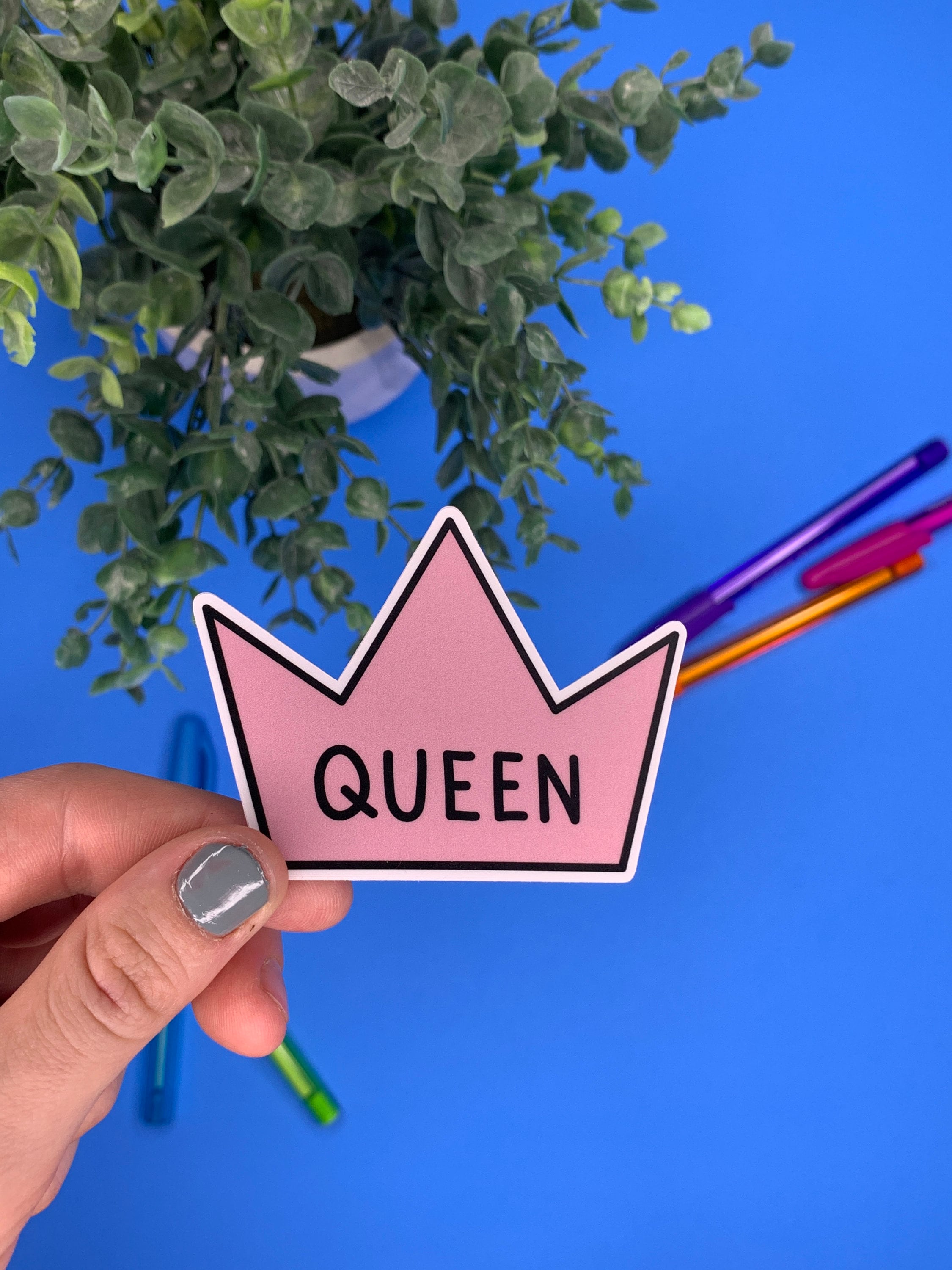 Queen Crown Waterproof Vinyl Sticker Laptop Decal Sticker | Etsy