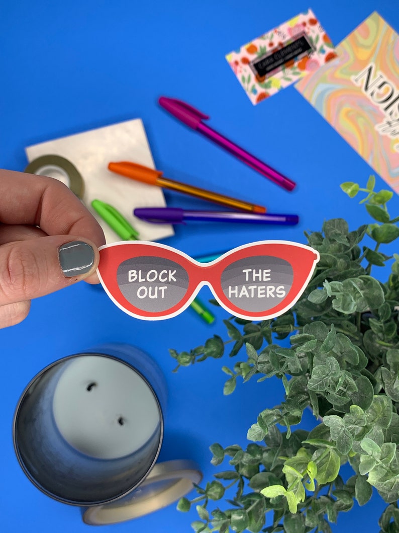 Block Out the Haters Waterproof Vinyl Sticker Laptop Decal - Etsy