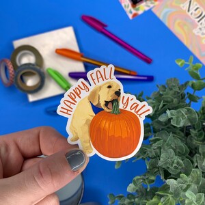 Happy Fall Y'all Waterproof Vinyl Sticker | Laptop Decal Sticker Small ...