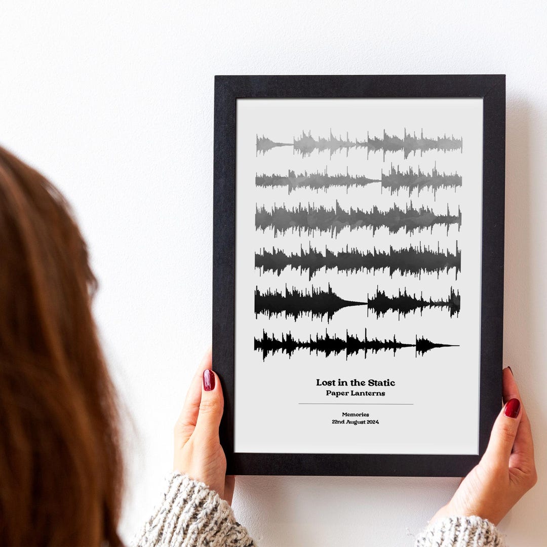 Custom Watercolor Sound Wave Portrait Print Personalized Abstract Art ...