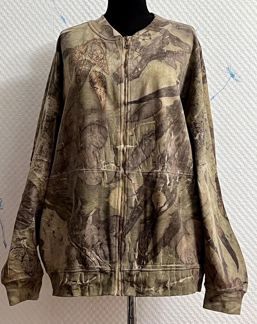 Designer Sports Jacket With Eco-print Natural Leaf Imprints - Etsy
