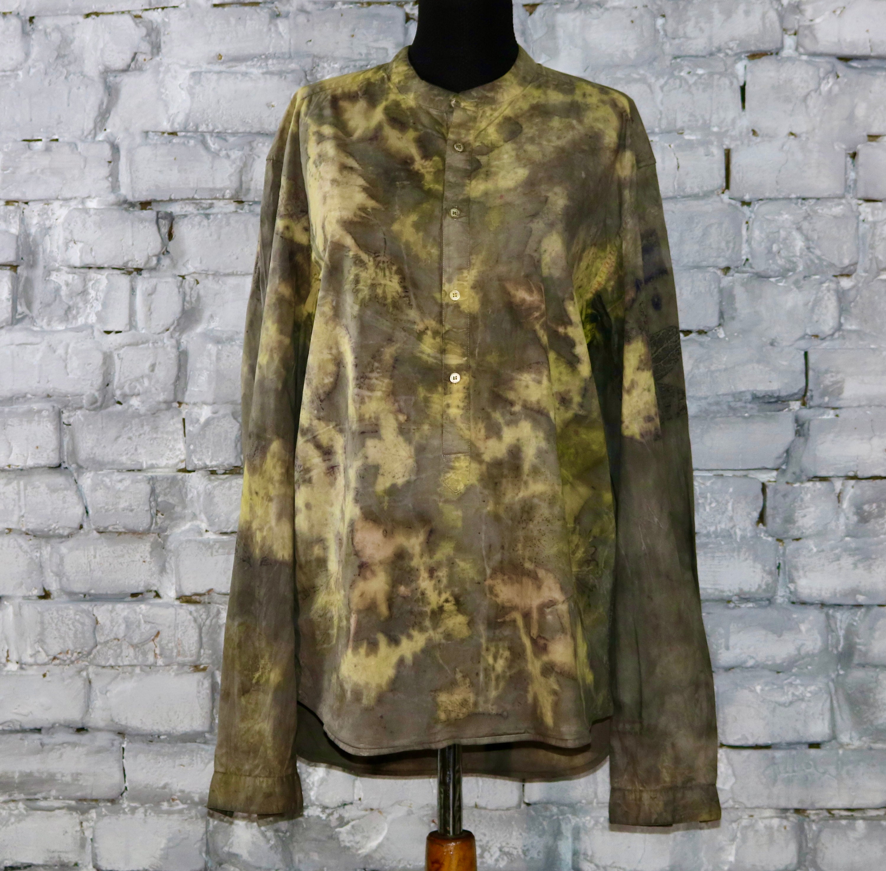 Eco-printed Viscose and Cotton Shirts Natural Dyeing Eco - Etsy