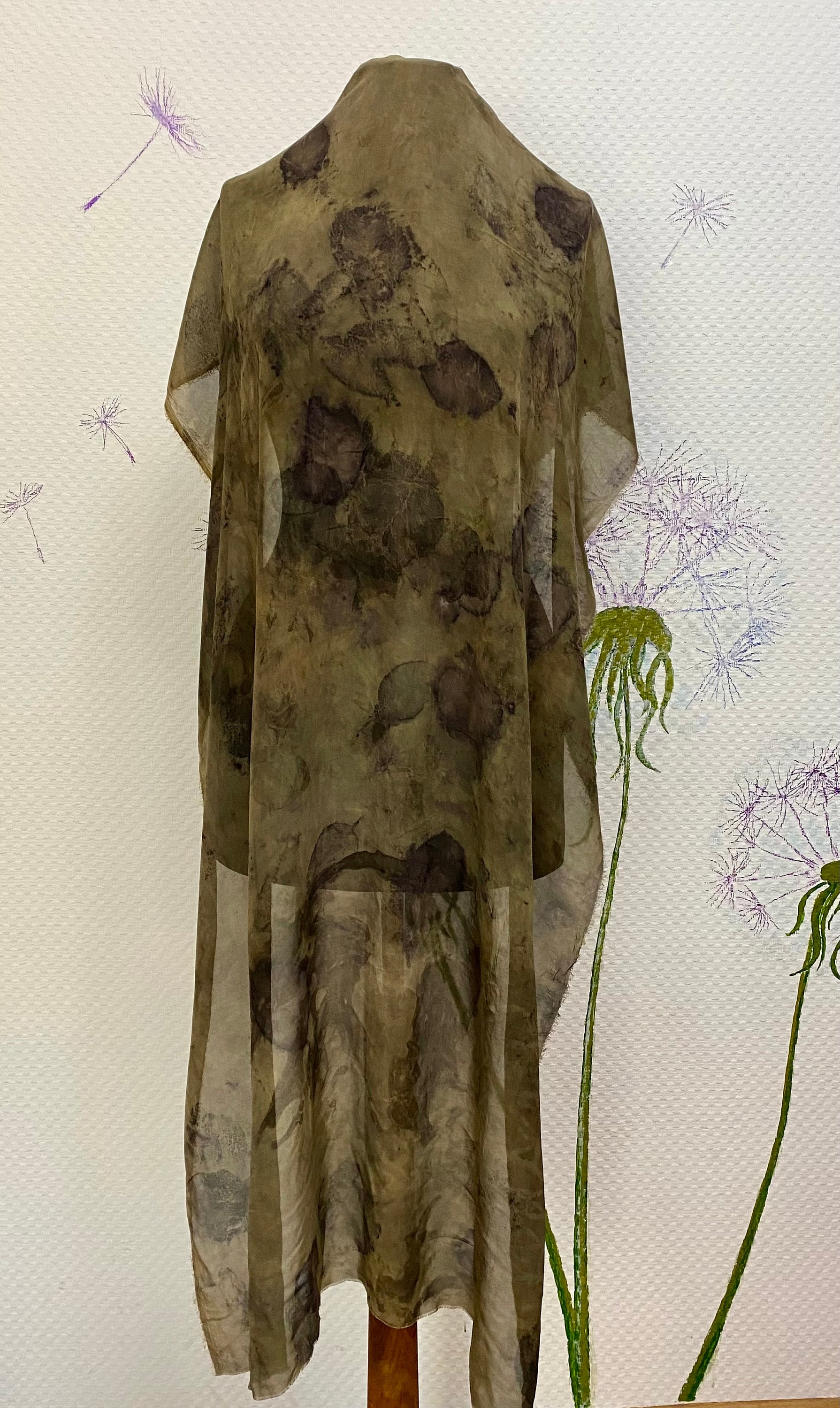 Fabric With Plant Print, With Eco-print and Natural Dyeing, Fabric for ...