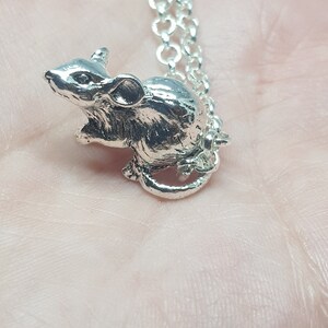 Rat Necklace, Mouse Necklace, Silver Rat Gift, Rat Jewellery, Rodent ...