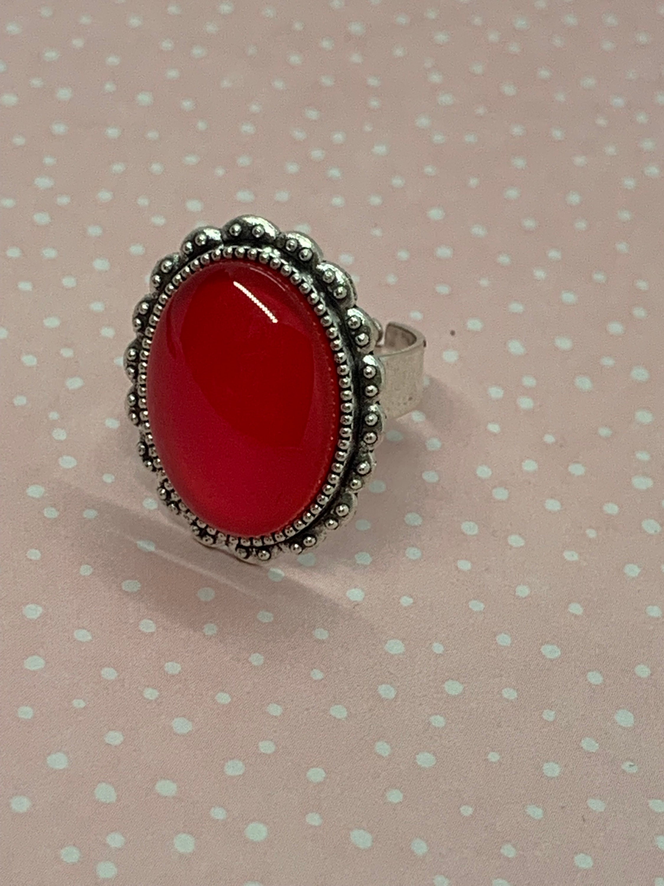 Square Ring Glass Ring Vibrant Ring Statement Ring Blue - Etsy UK