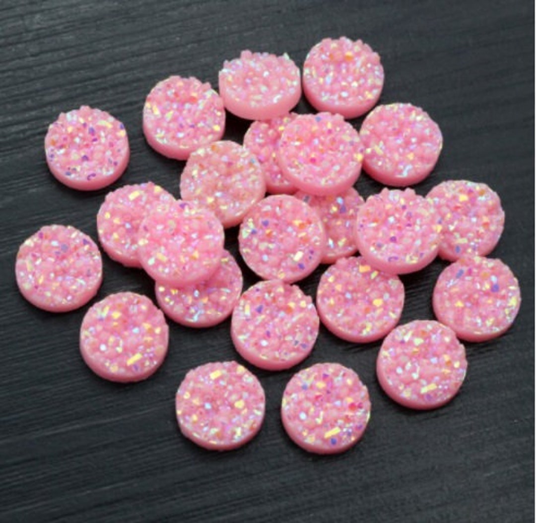Resin Druzy Pink Druzy 12mm Druzy Drusy Druzy Cabochon - Etsy