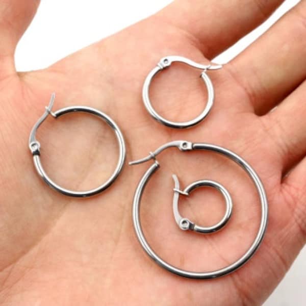 Stainless Steel Hoops - Etsy