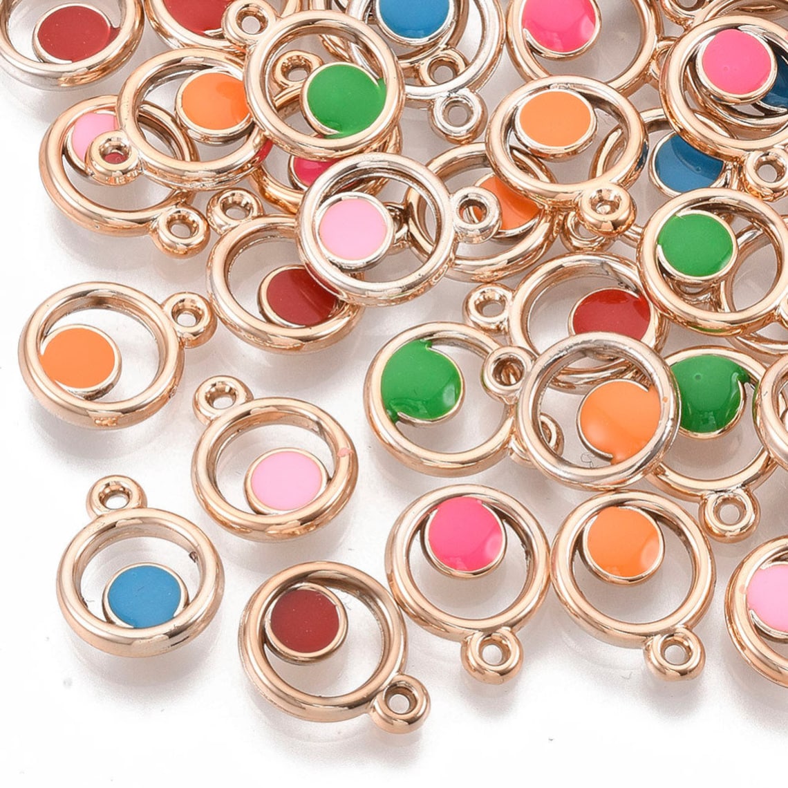 Enamel Charms Acrylic Charms Circle Charms Ring Charms - Etsy UK