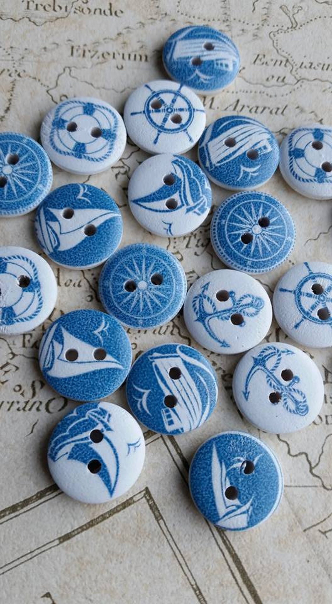 Wooden Buttons Nautical Buttons Boat Buttons Sailing - Etsy UK