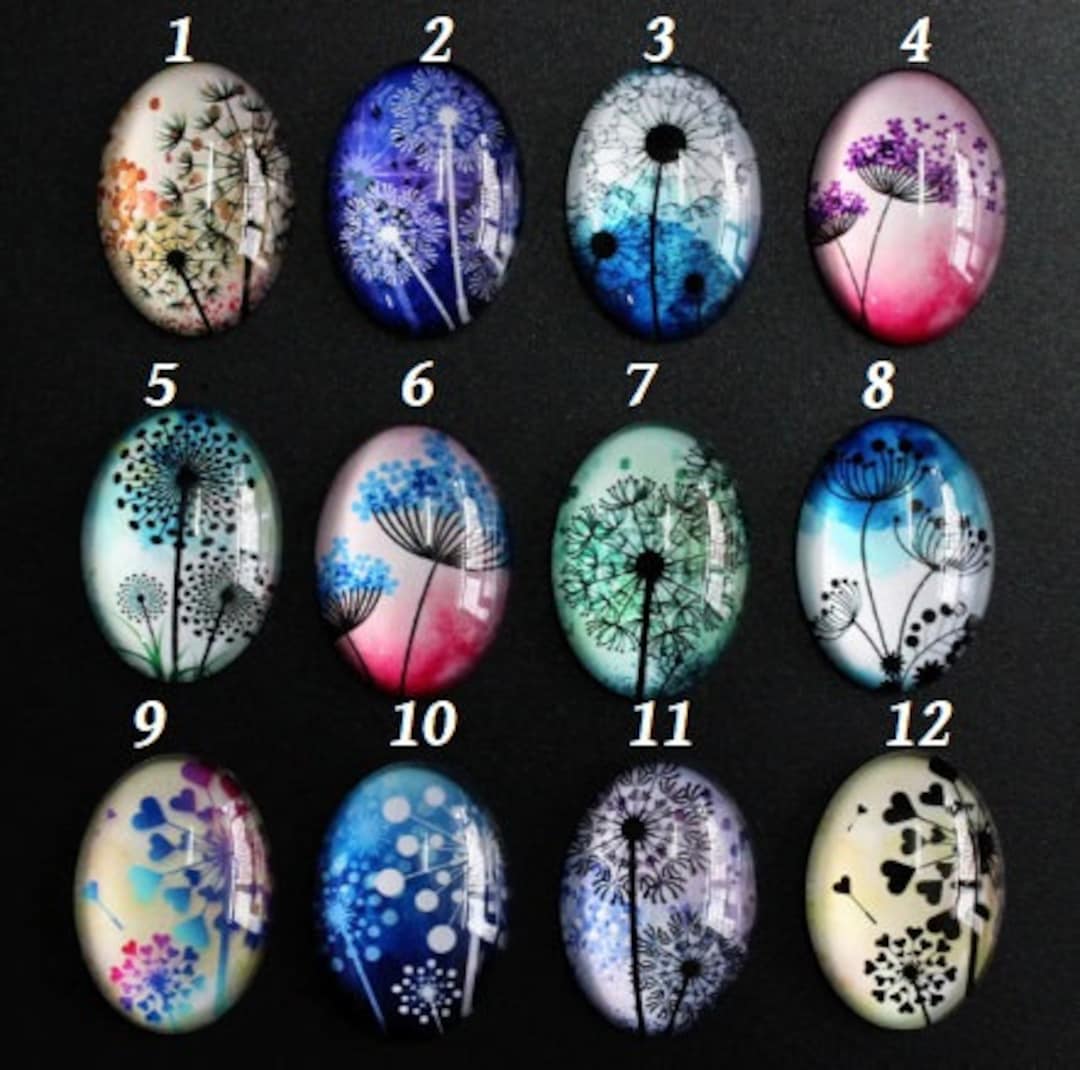 Oval Cabochons, 18x25, Large Cabochons, Flower Cabochons, Dandelion ...