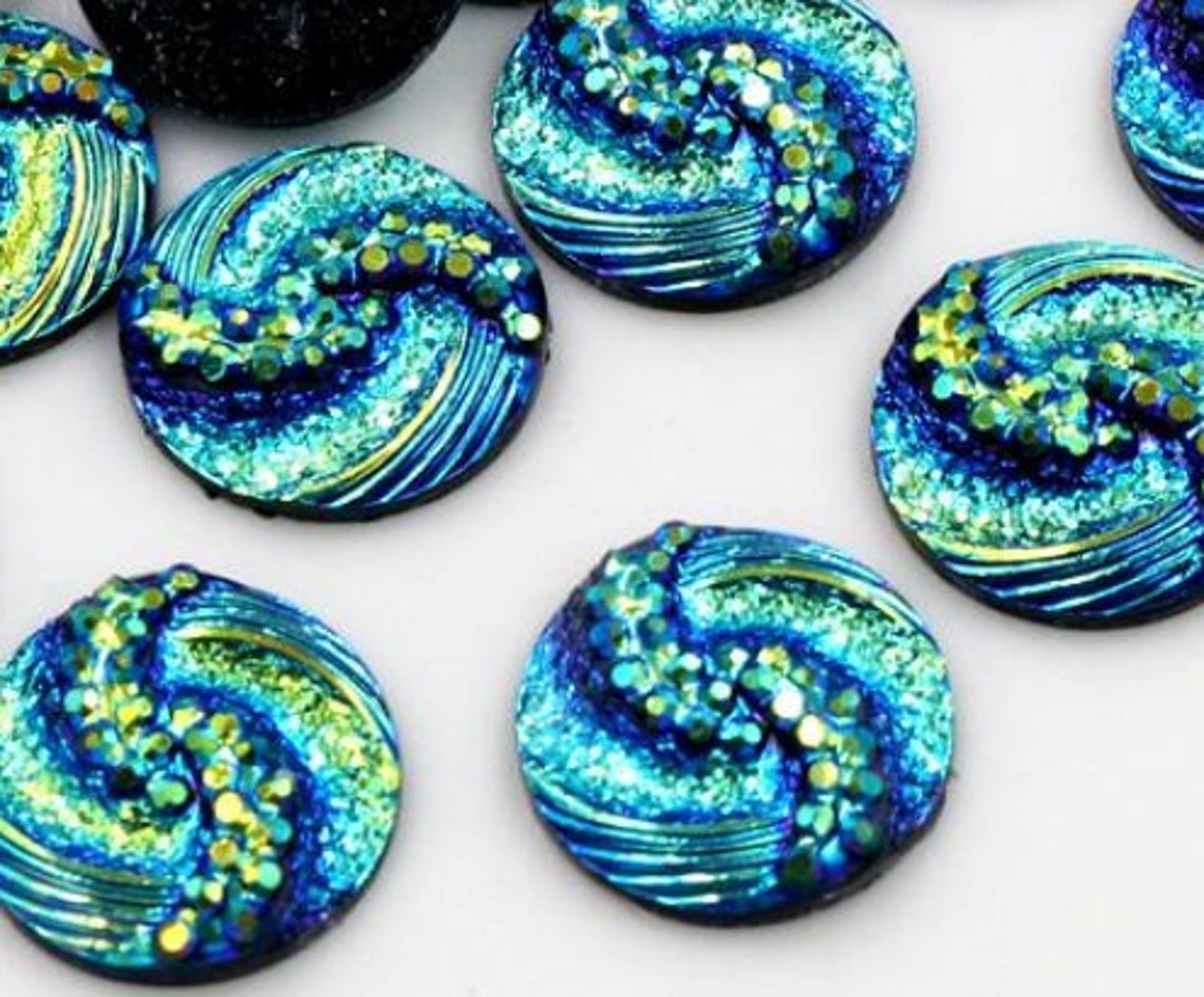 12mm Blue Cabochon Swirl Cabochon Resin Cab Blue Flatback - Etsy Ireland