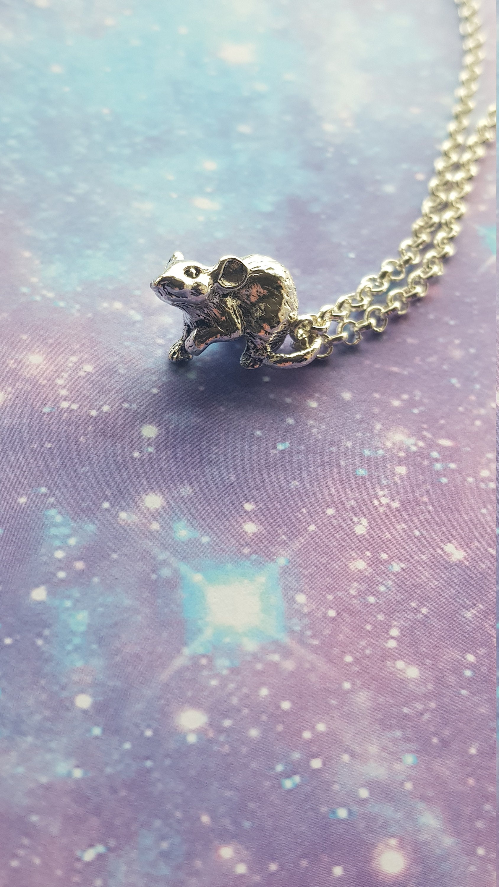 Rat Necklace Mouse Necklace Silver Rat Gift Rat Jewellery | Etsy