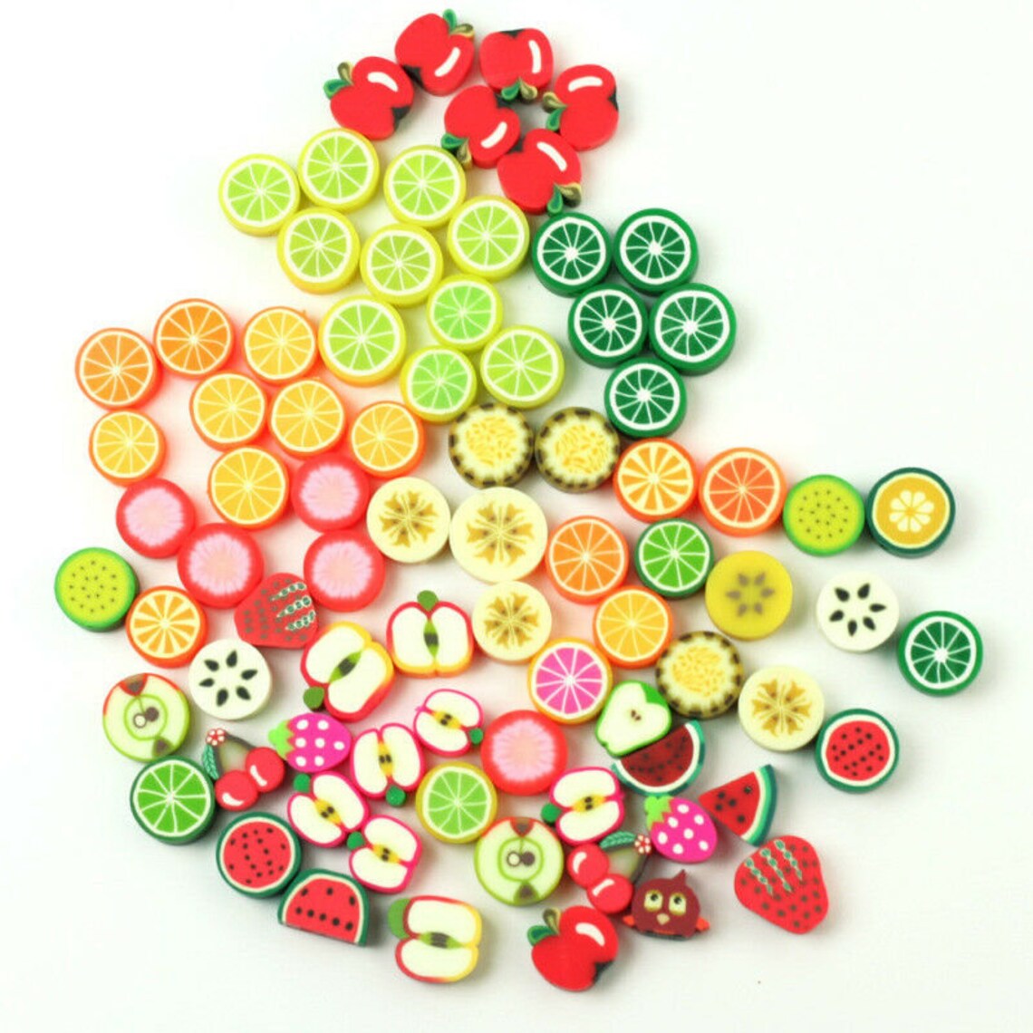 Fruit Beads Fruit Slices Fimo Fruit Polymer Beads Clay - Etsy UK