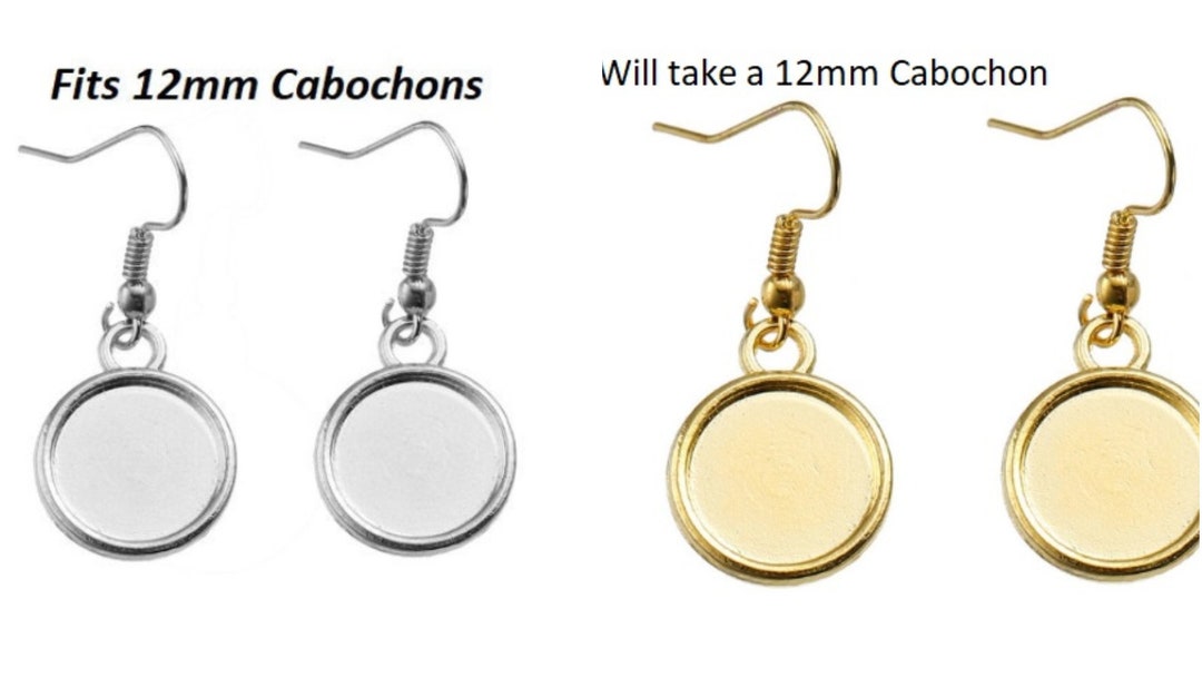 Cabochon Earrings Earring Settings 12mm Settings Earring - Etsy UK