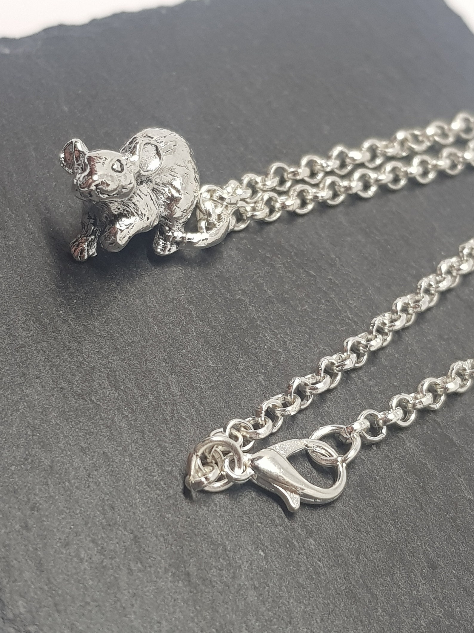 Rat Necklace Mouse Necklace Silver Rat Gift Rat Jewellery | Etsy