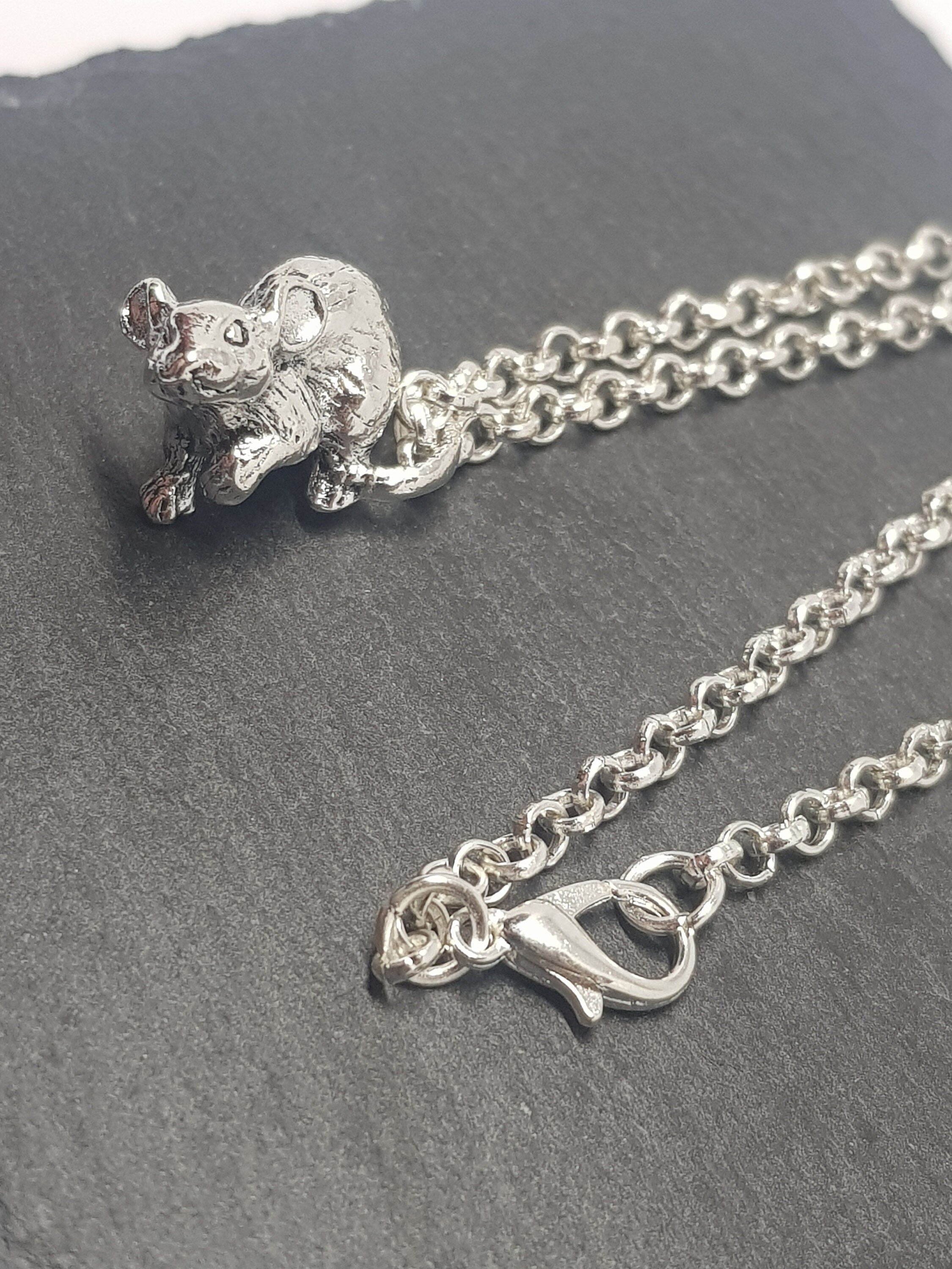 Rat Necklace Mouse Necklace Silver Rat Gift Rat Jewellery | Etsy