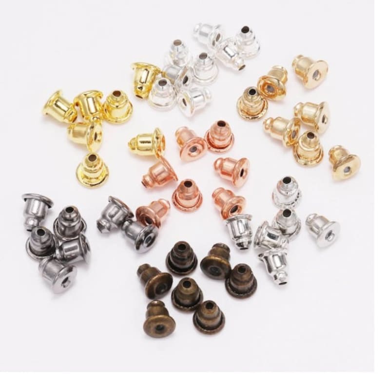 Earring Backs Earring Nuts Bullet Backs Silver Backs Gold | Etsy