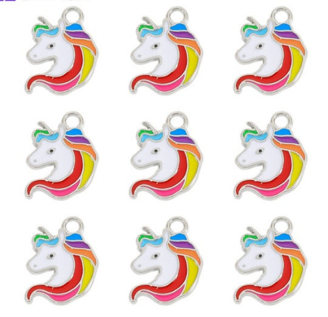 Gold Unicorn Charms, Silver Unicorn Charms, Enamel Unicorns, - Etsy