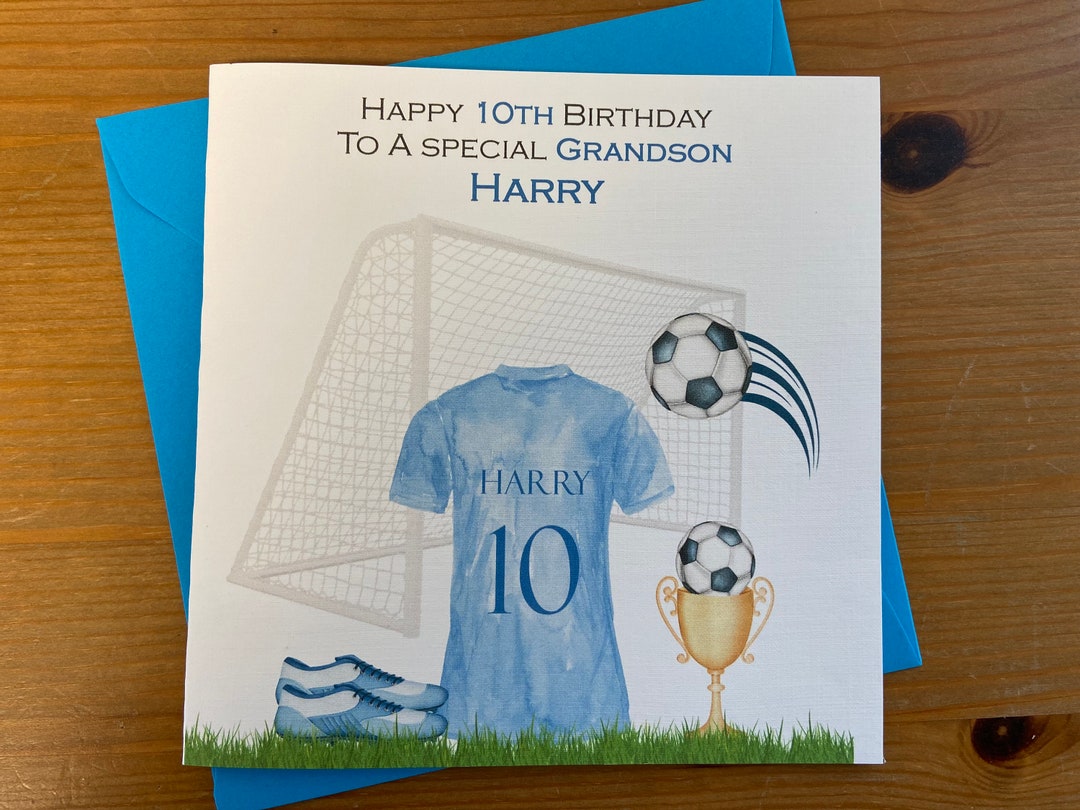 Personalised Birthday Card, FOOTBALL Theme for Any Age and Relation ...