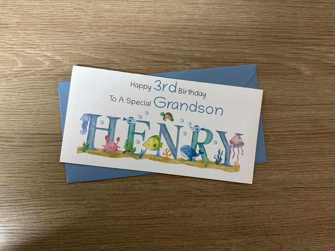 Personalised Under the Sea Birthday Card, Sea Animals: for Any Age ...