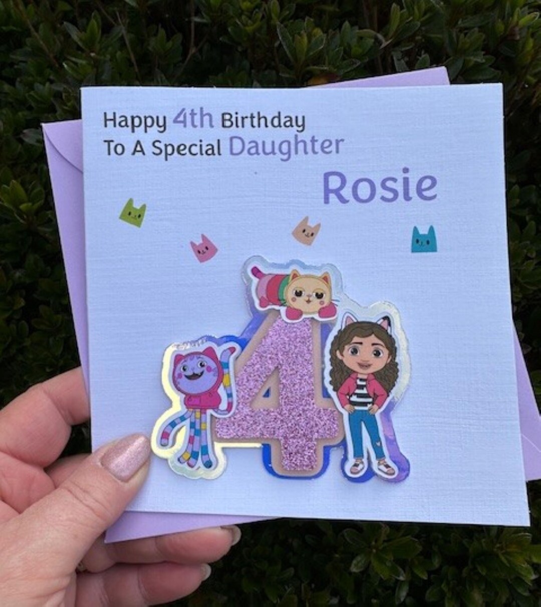 Personalised Gabby Dollhouse 3D Birthday Card, Daughter, Granddaughter ...
