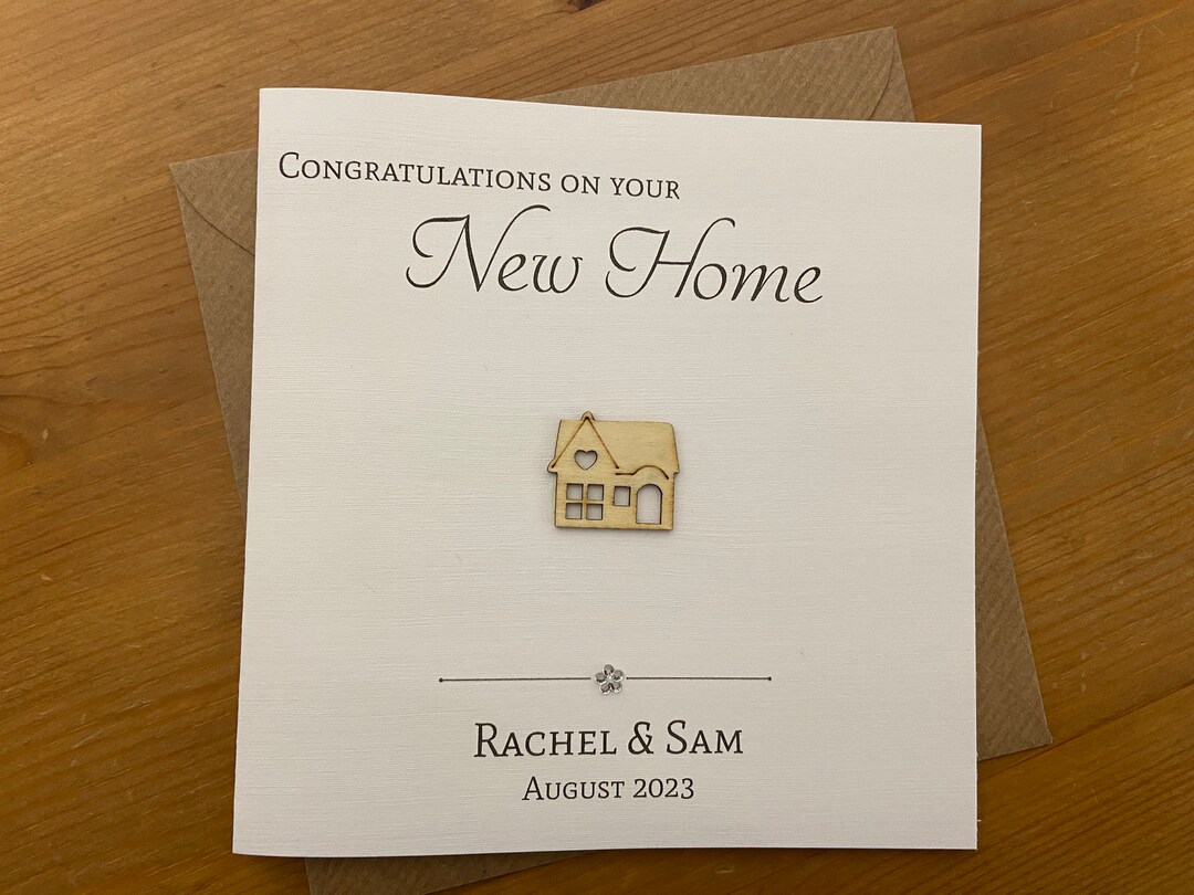 Personalised Handmade NEW HOME Card, 1st Home Wooden House - Etsy