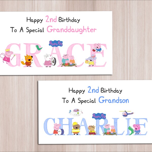 Peppa Pig Card Granddaughter - Etsy UK