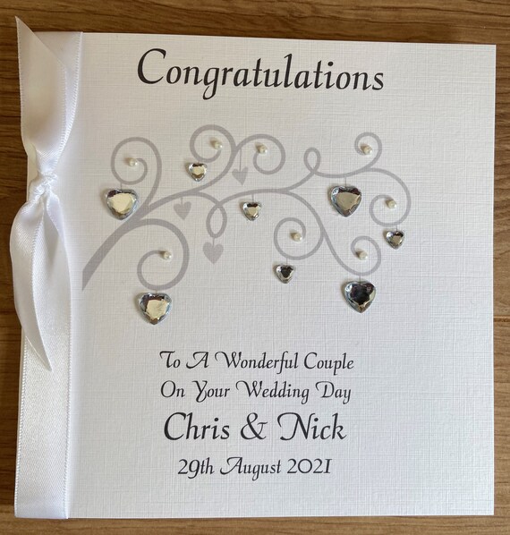 Personalised Handmade Wedding Day Card Engagement | Etsy UK