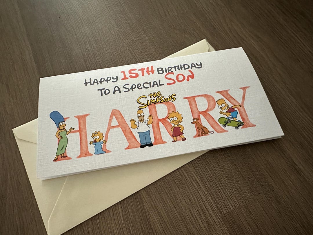 Personalised Simpsons Birthday Card: Any Age & Recipient - Etsy