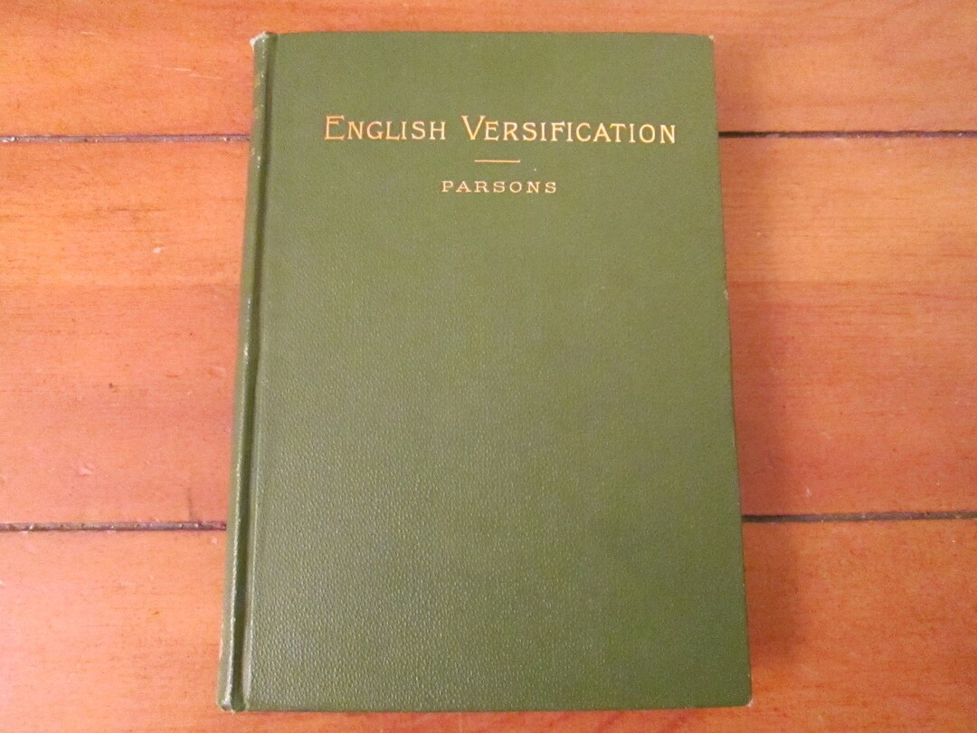 English Versification for the Use of Students James Parsons - Etsy