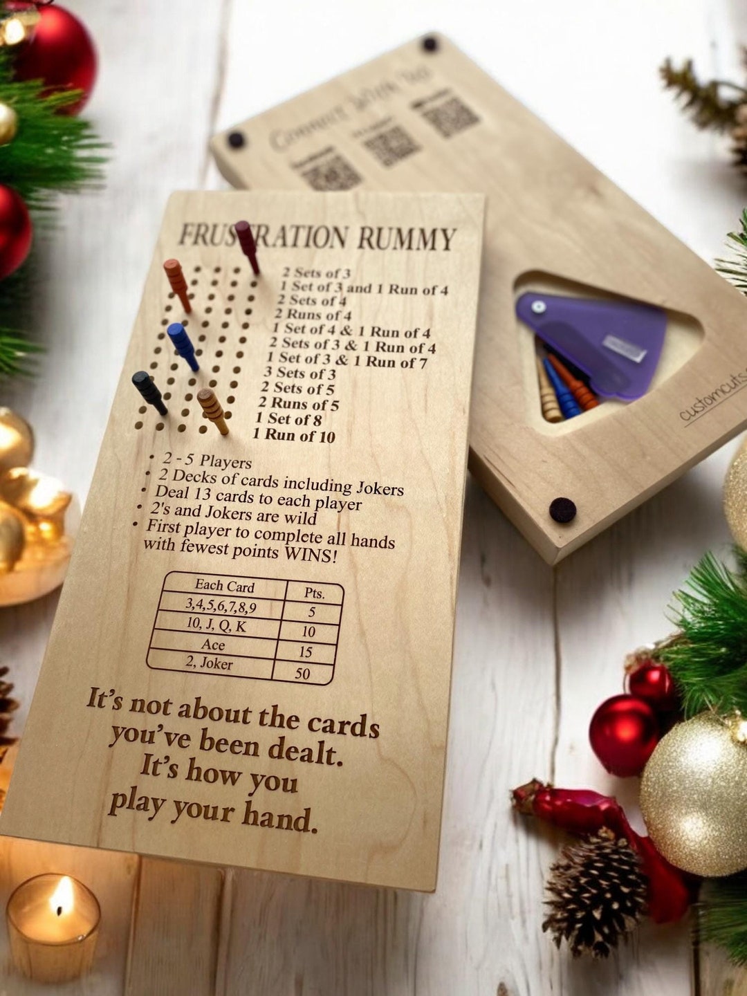 Canadian-made Frustration Rummy Custom 2-5 Player Game With Peg Storage ...