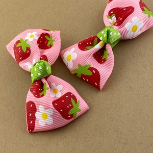 Strawberry Hair Bow Strawberry Bow Summer Hair Bow Fruit | Etsy
