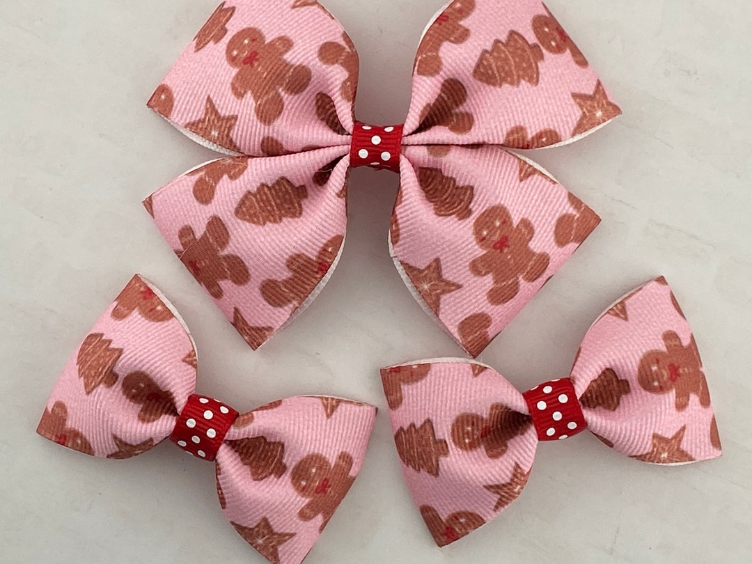 Gingerbread Man Hair Bow, Gingerbread Bow, Christmas Hair Bow, Girl ...